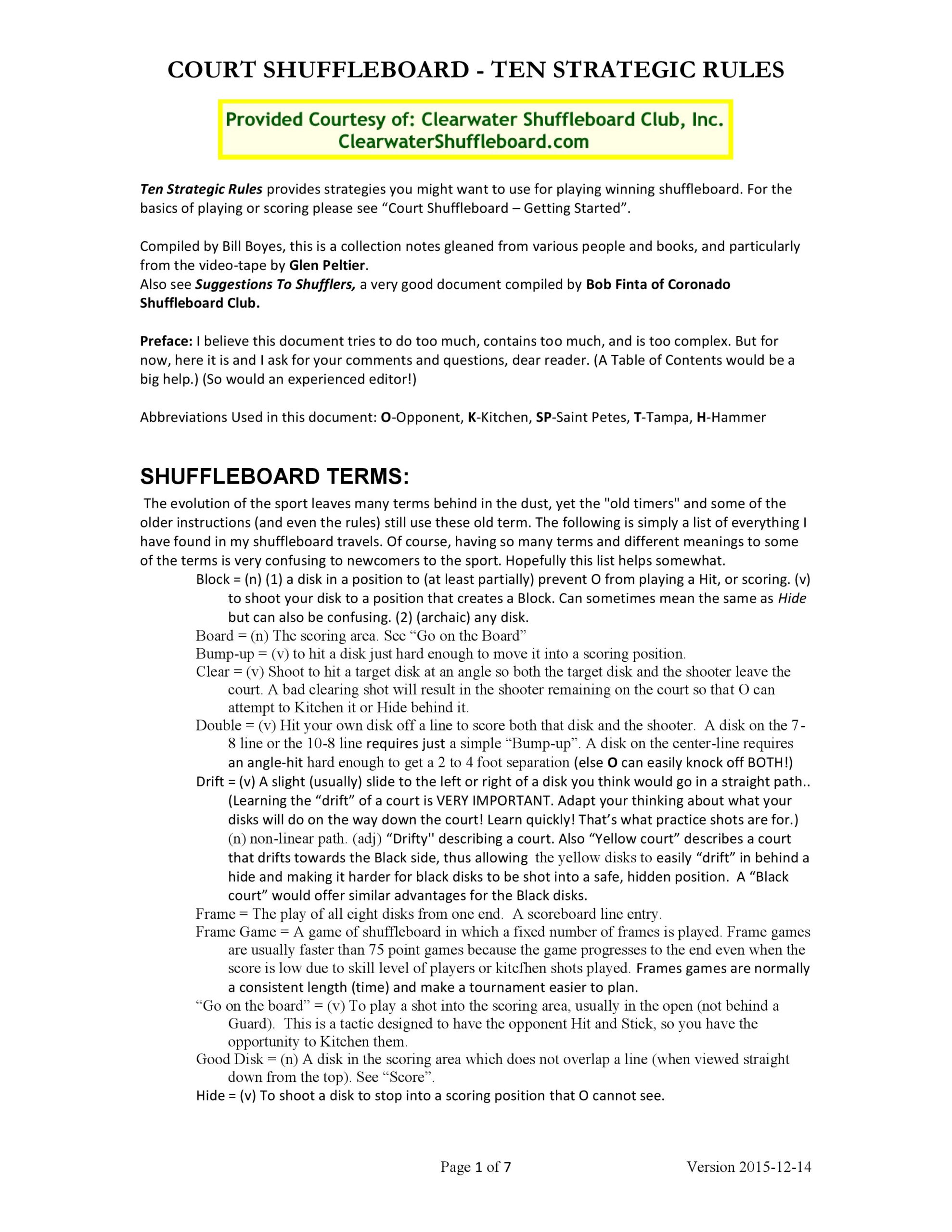 Library - Clearwater Shuffleboard Club